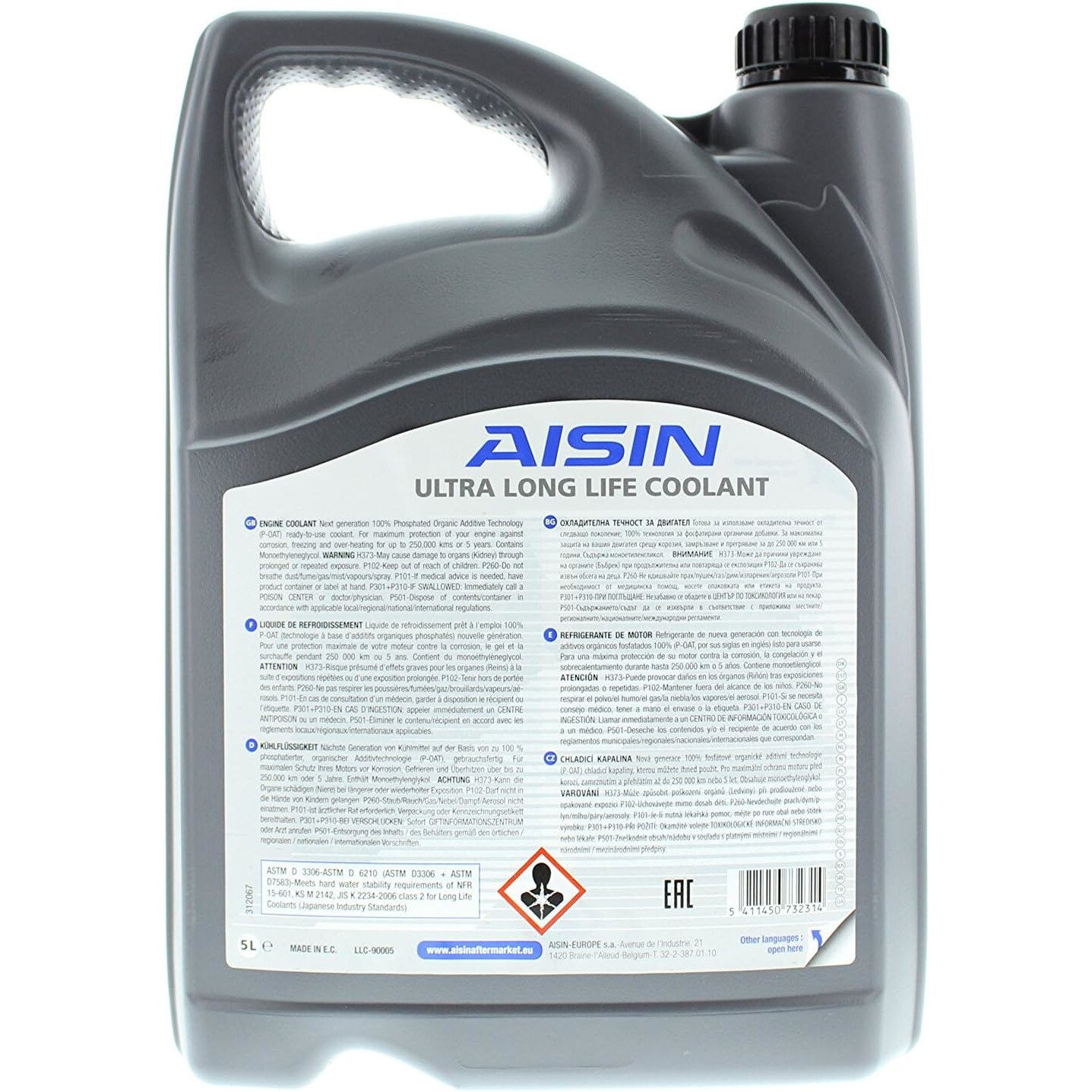 Antigel albastru diluat G12+ Aisin Ultra Long Life LLC-90005, 5 litri ...