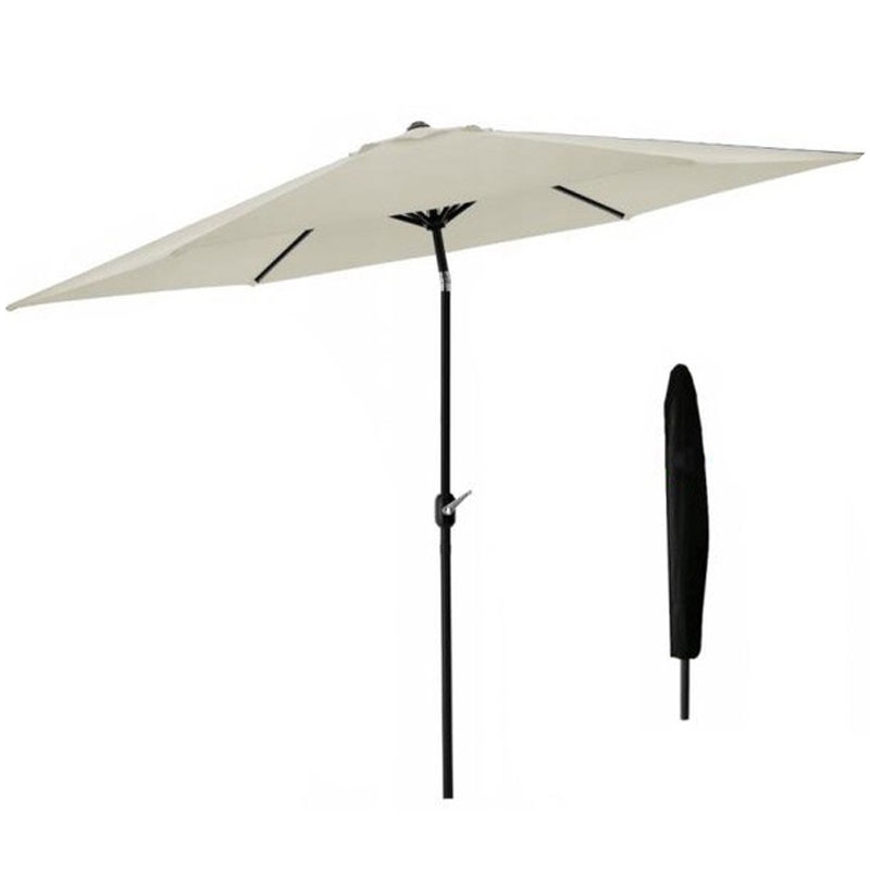 Umbrela terasa gradina, cu inclinare si husa, 300cm, Bej - eMAG.ro