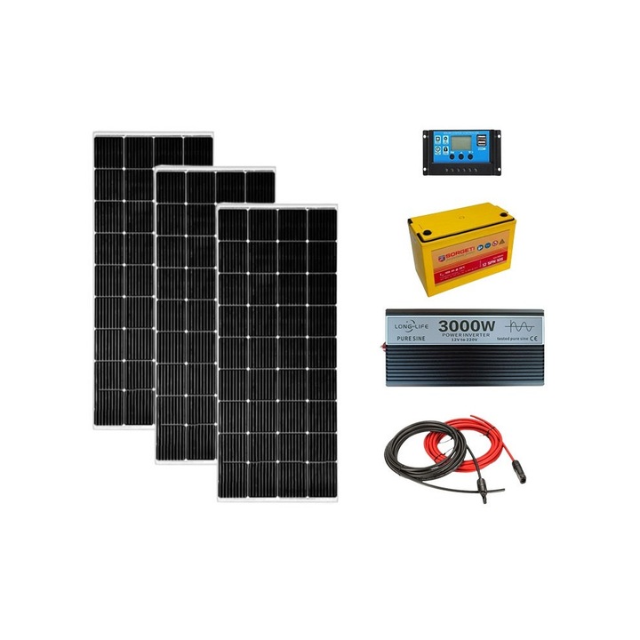 Kit solar fotovoltaic off grid Solid Volt, invertor 3000W 12V, 3 ...