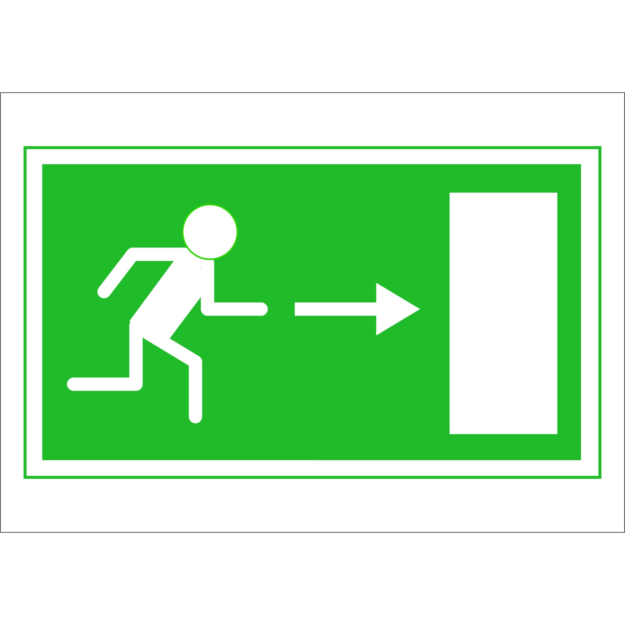 Indicator de prim ajutor si salvare Exit dreapta, autocolant hartie ...