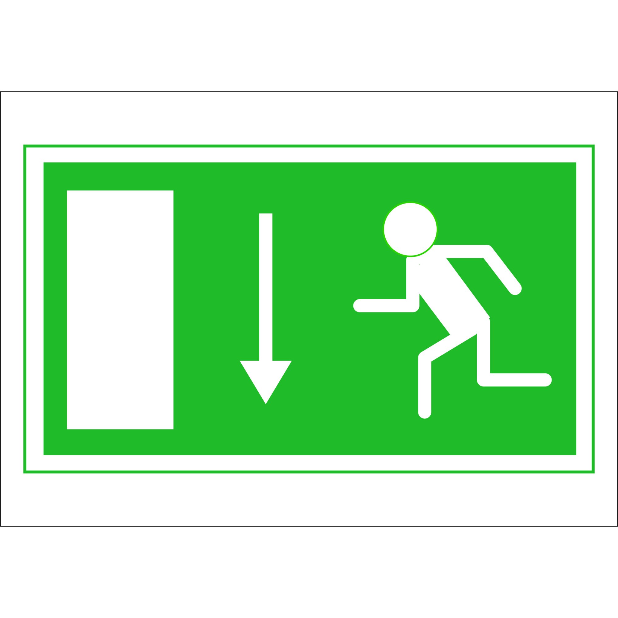 Indicator de prim ajutor si salvare Exit jos, autocolant hartie, format ...