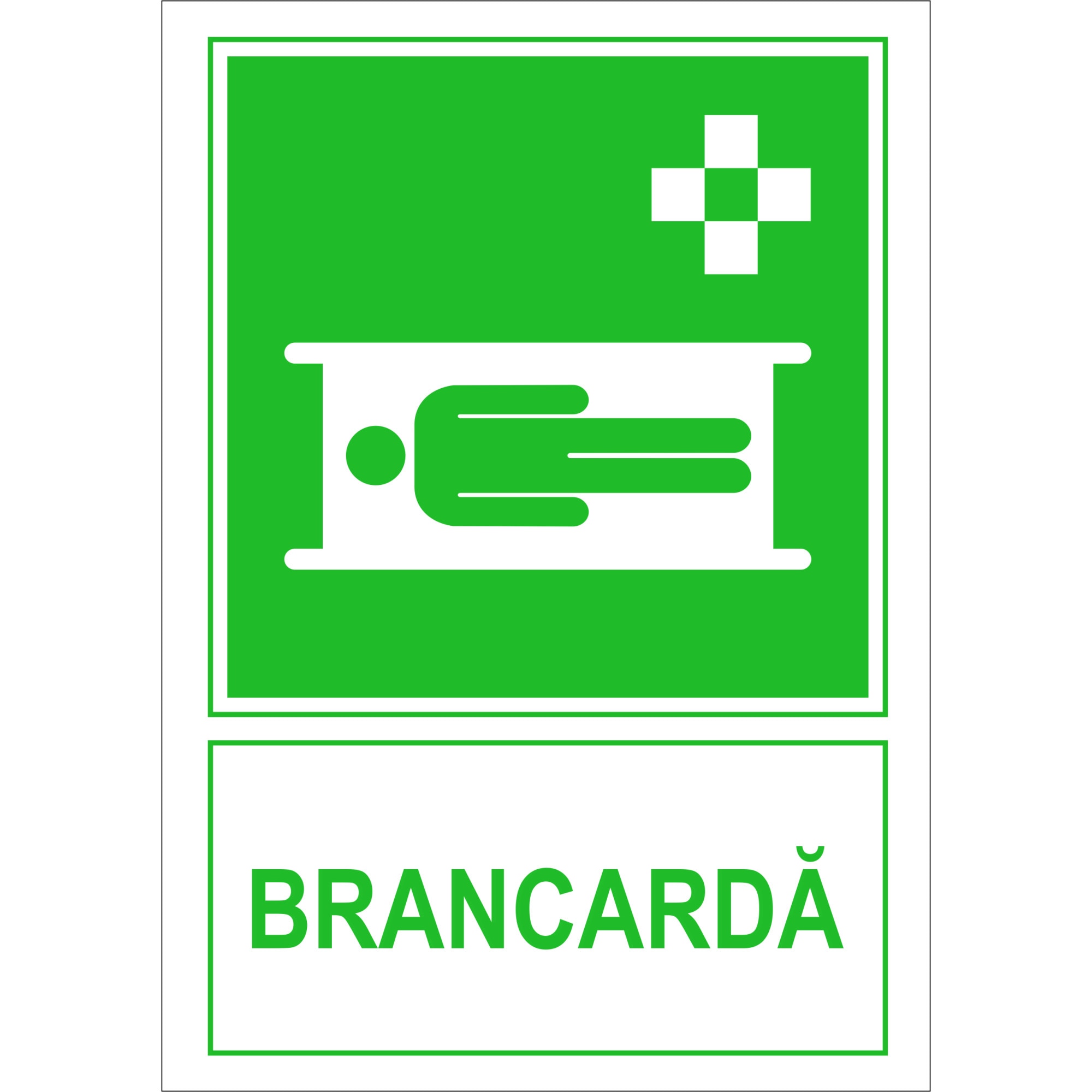 Indicator de prim ajutor si salvare Brancarda, autocolant hartie ...