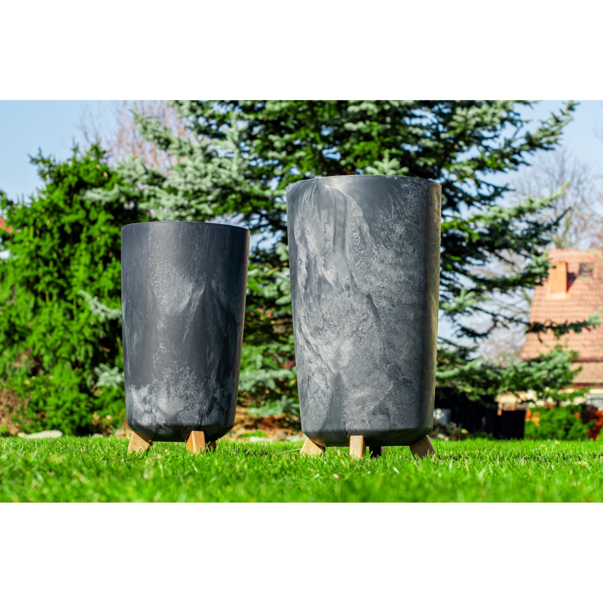 Ghiveci rotund inalt Gracia Tubus Slim Beton Effect DGTL240E-S433 ...