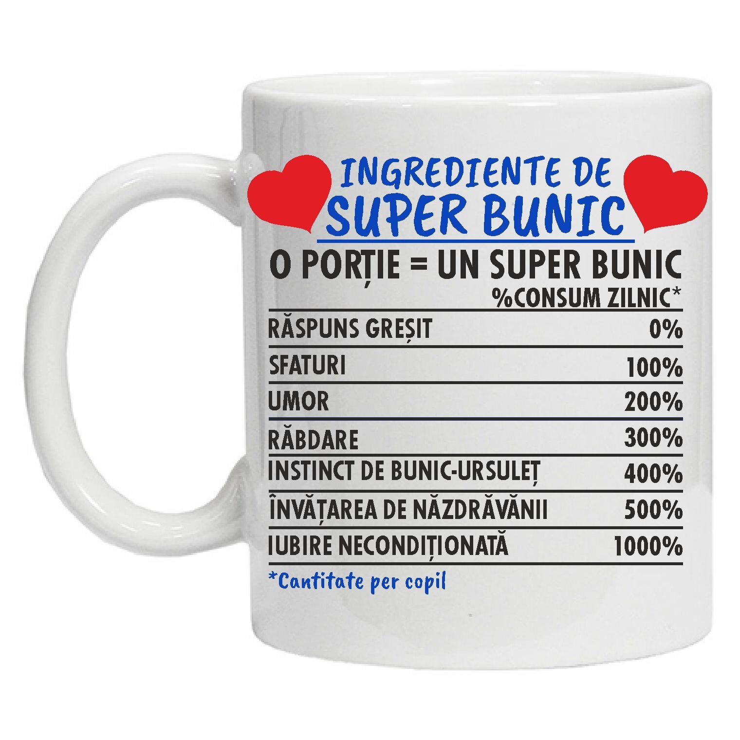 Cana personalizata "Ingrediente de super... ", bunic, CRD PRINT, 330ml ...