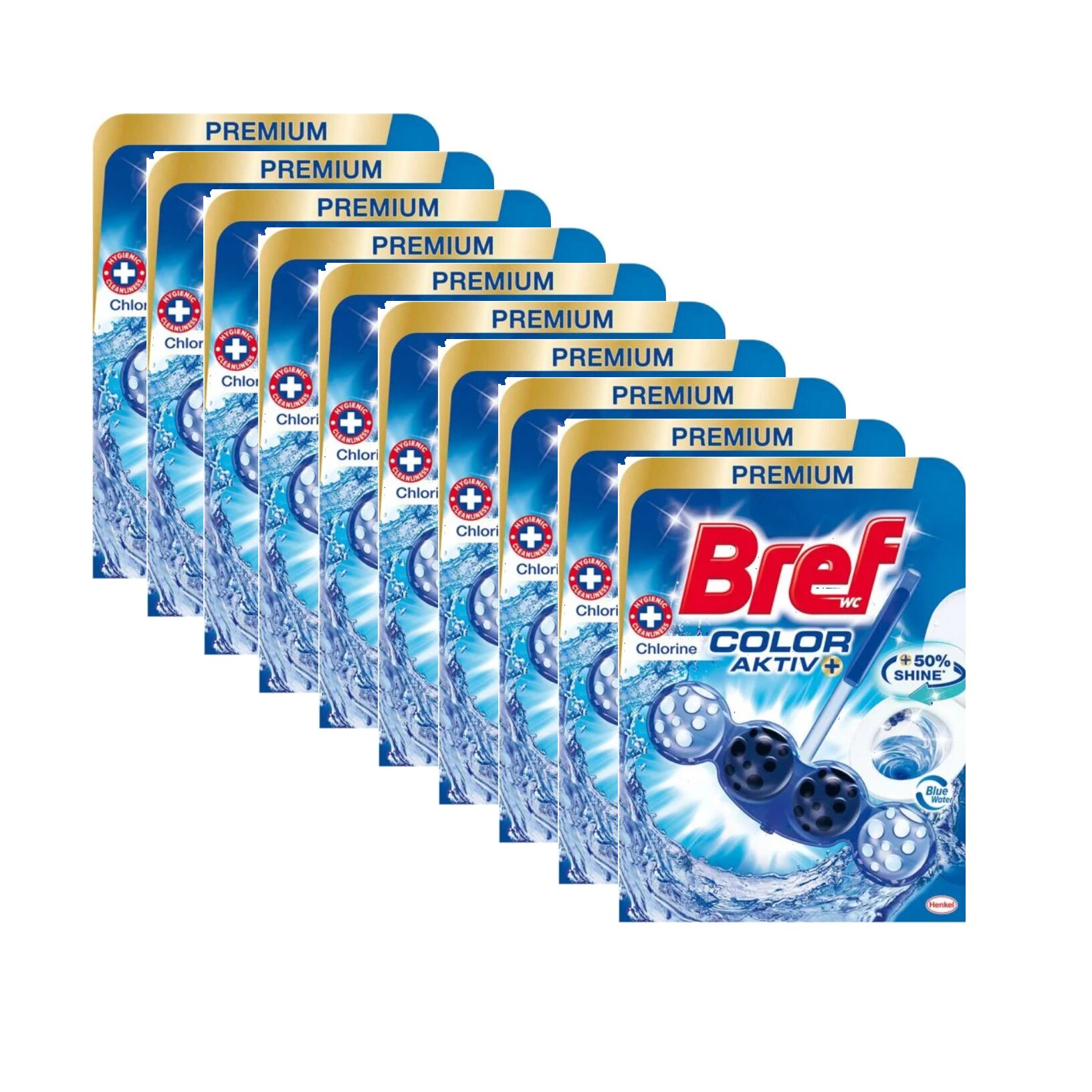 Odorizant WC Bref Color Aktiv Chlorine, 10 x 50 gr - eMAG.ro
