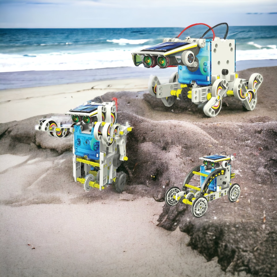 Kit robotica STEM - Robot multifunctional Solar 14 in 1 - eMAG.ro