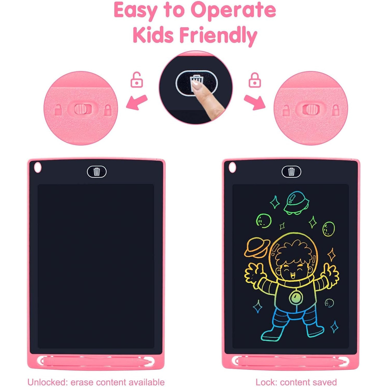 Tabla de scris LCD de 10 inch, Jucarie pentru copii 2 3 4 5 6 ani ...