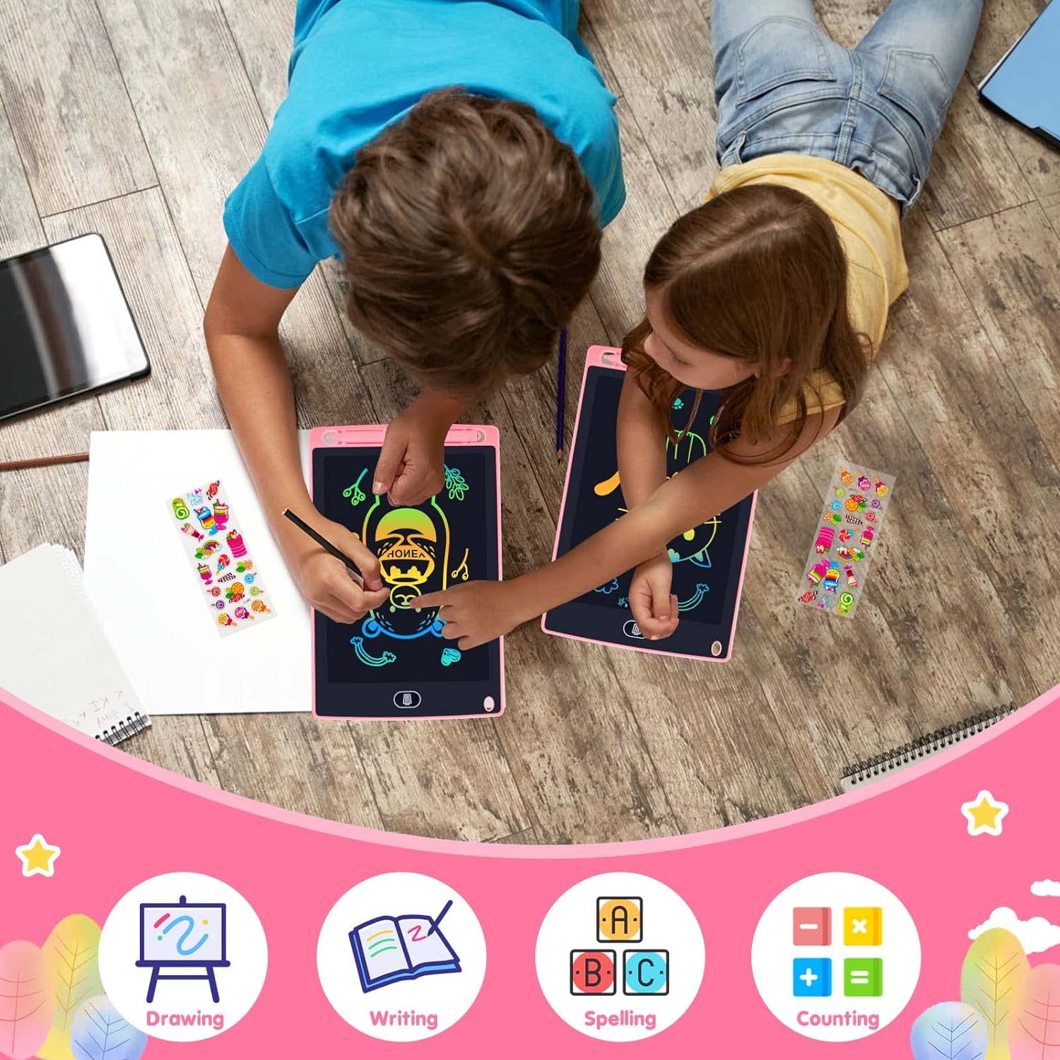 Tabla de scris LCD de 10 inch, Jucarie pentru copii 2 3 4 5 6 ani ...