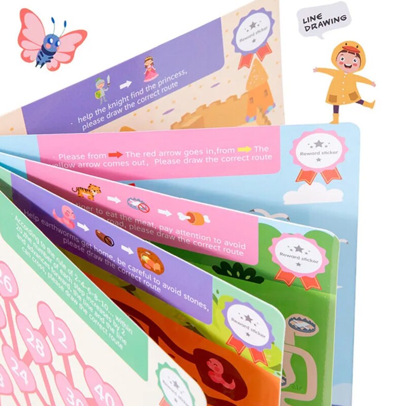 Joc Labirinturi cu 25 de Planse Reutilizabile, educative, Nivel 1, 3 ...