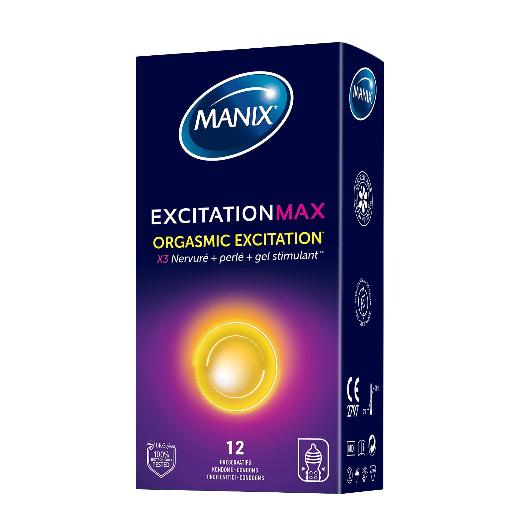 Prezervative Manix Excitation Max, 12 bucati - eMAG.ro