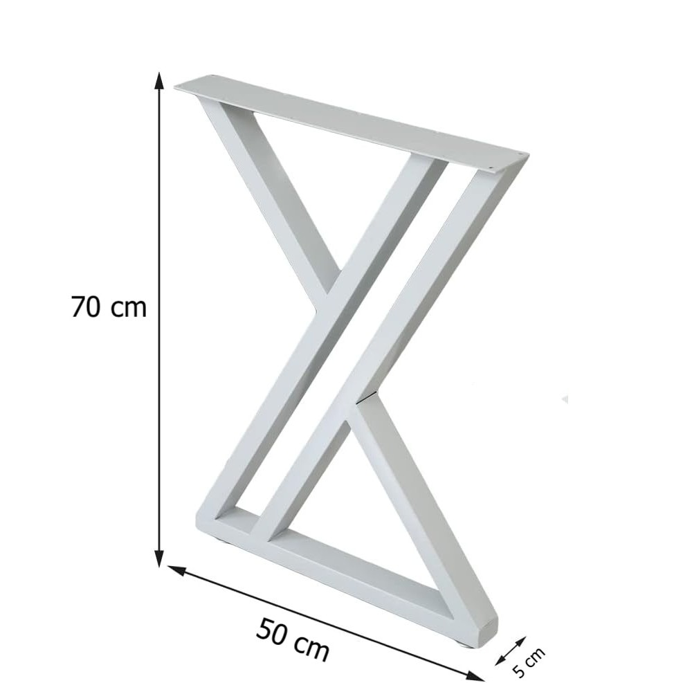 Set 2 x Picioare Metalice pentru Masa sau Birou, Albe, 50 x 70 cm - eMAG.ro