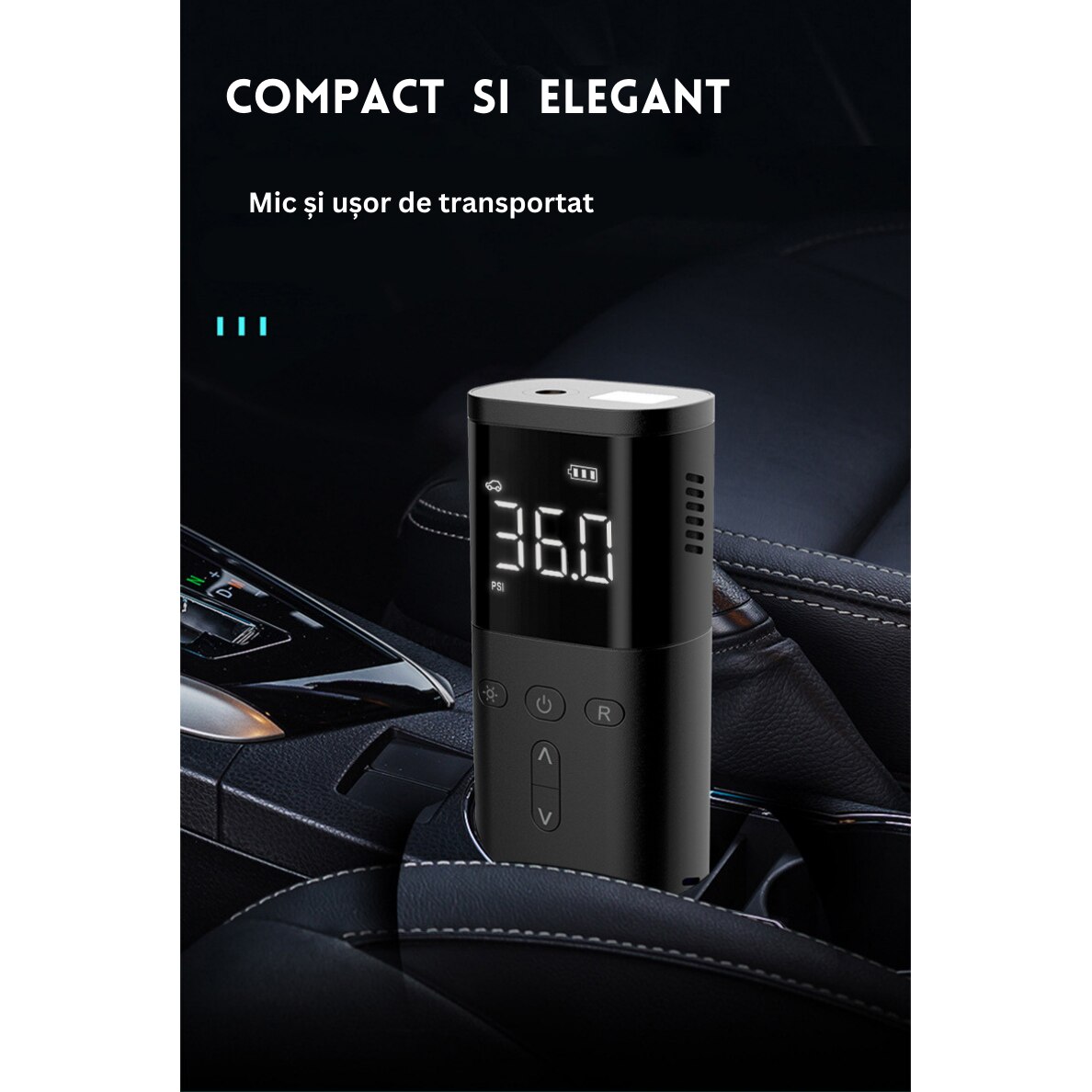 Compresor auto portabil, 150 PSI, Wireless, lanterna LED, acumulator ...