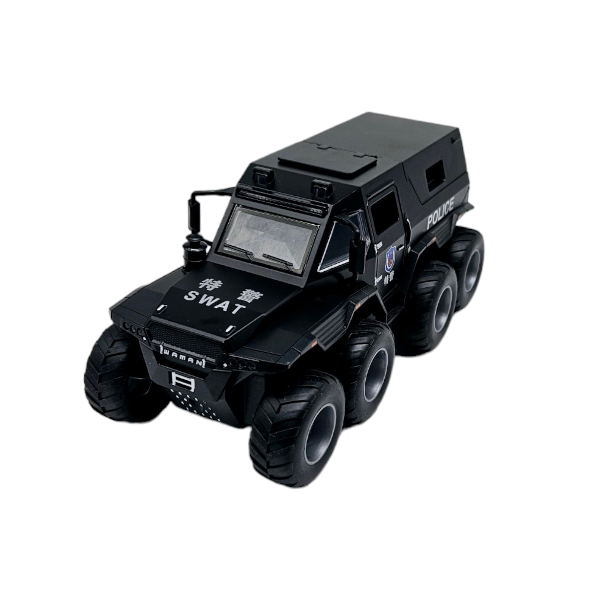 Camion din metal Swat Politie, 3 sunete realistice, Farurile ...