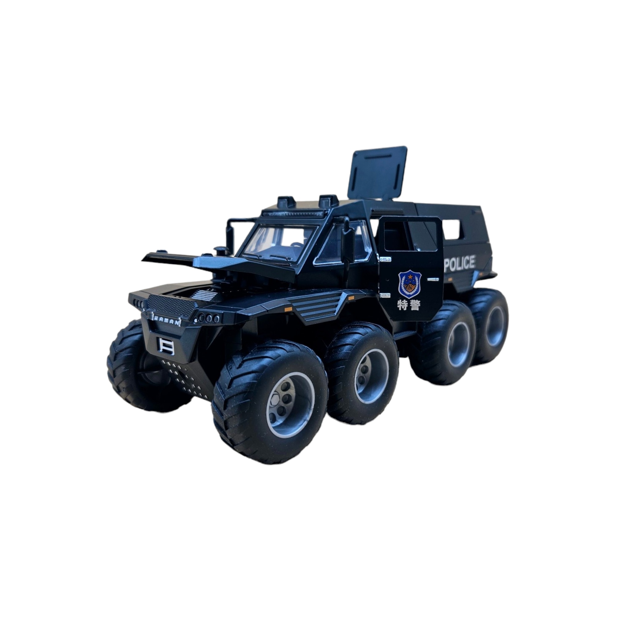 Camion din metal Swat Politie, 3 sunete realistice, Farurile ...