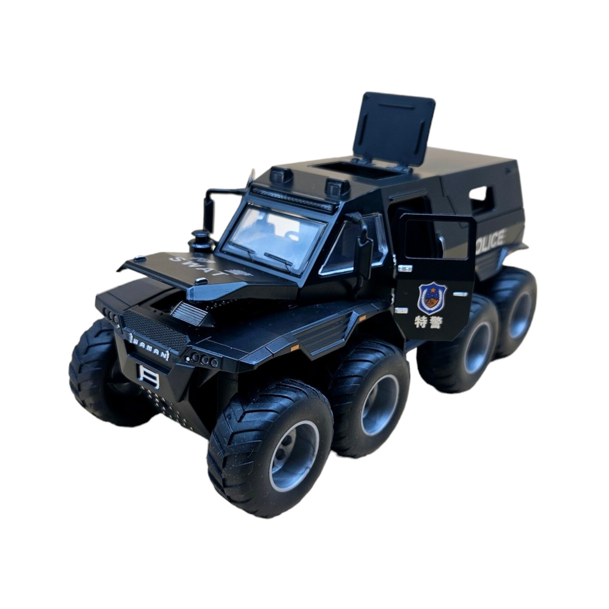 Camion din metal Swat Politie, 3 sunete realistice, Farurile ...