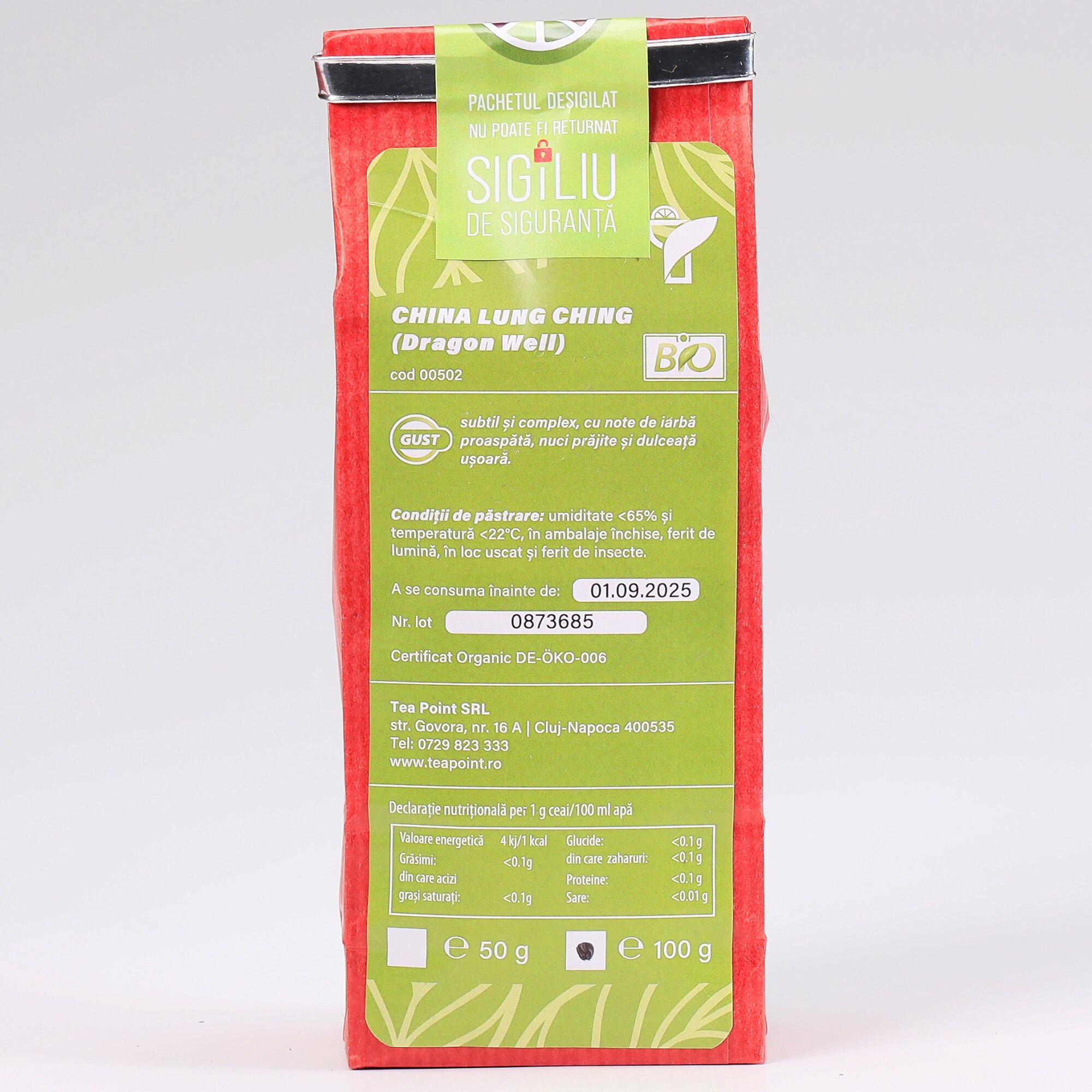Ceai Verde, China Lung Ching Dragon Well BiO, Tea Point 100 g - eMAG.ro