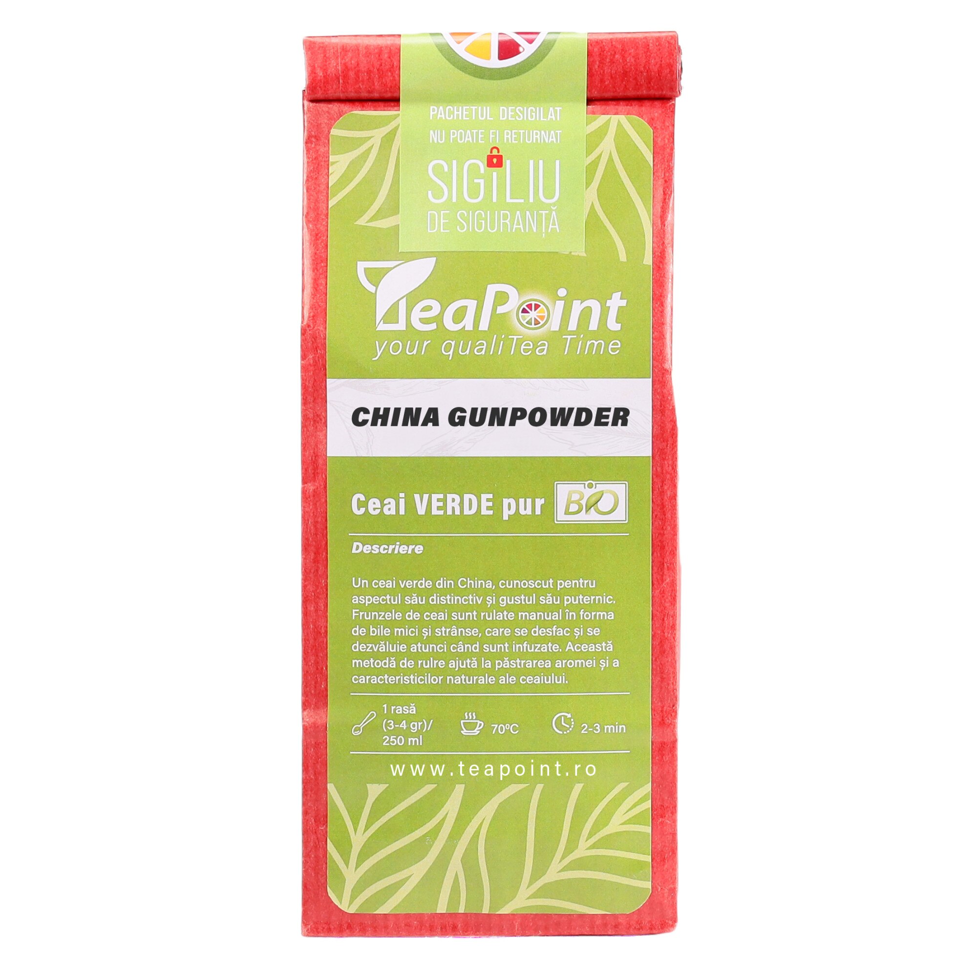 Ceai Verde, China Gun Powder BiO, Tea Point 100 g - eMAG.ro