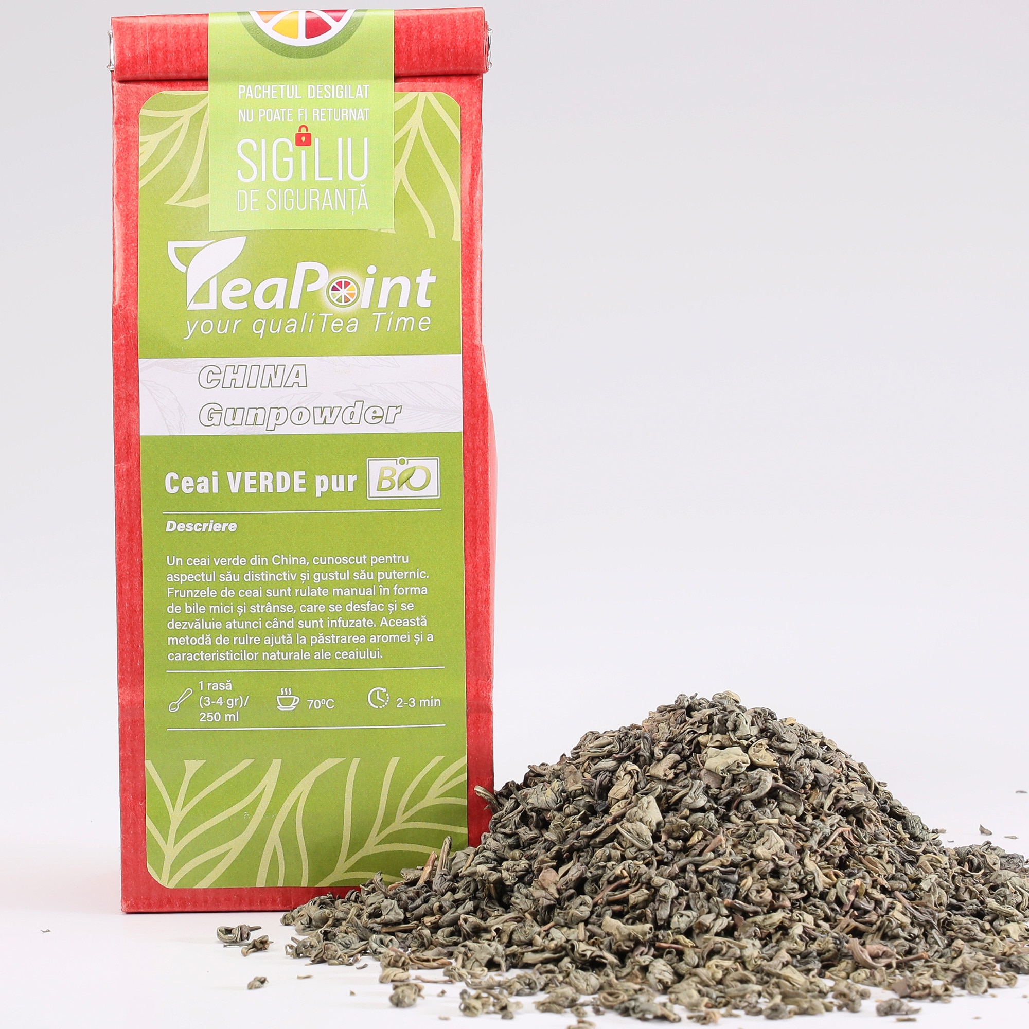 Ceai Verde, China Gun Powder BiO, Tea Point 100 g - eMAG.ro