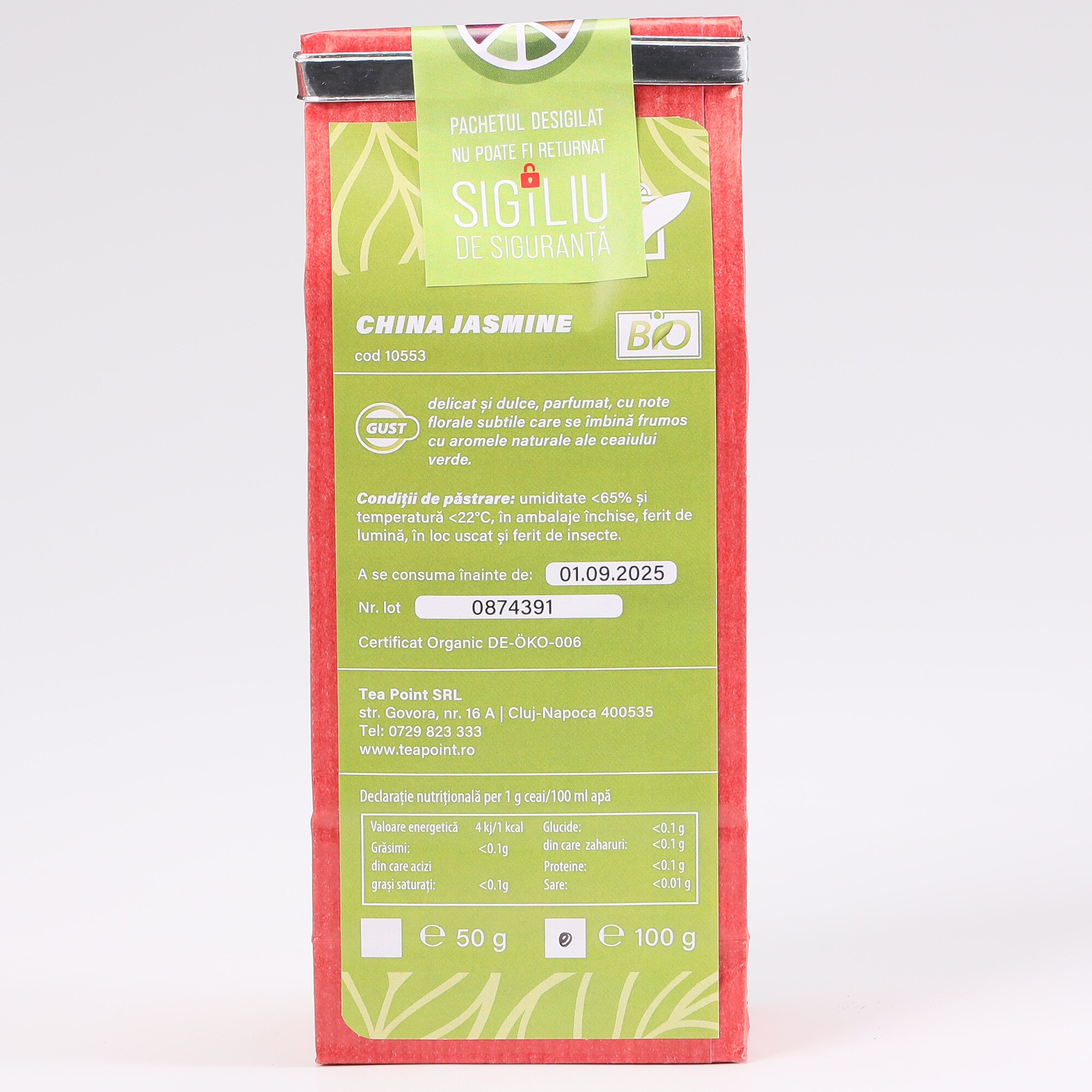 Ceai verde, China Jasmine BiO, Tea point, 100g - eMAG.ro