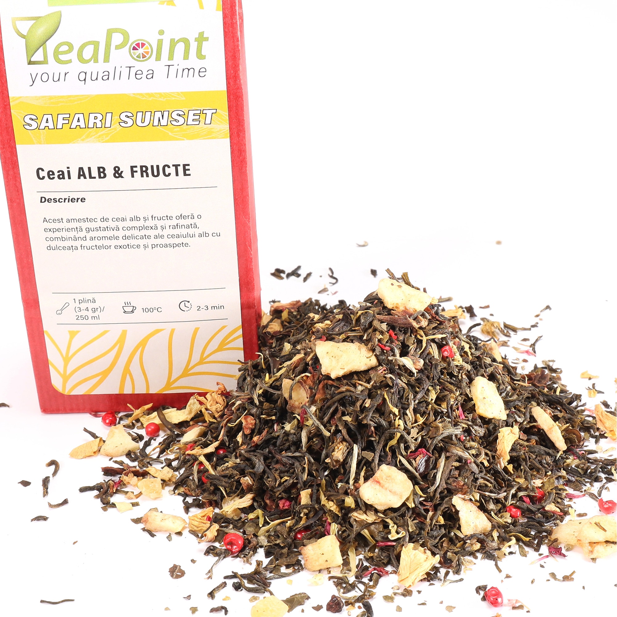 Ceai alb cu fructe, Safari Sunset, Tea Point 100g - eMAG.ro