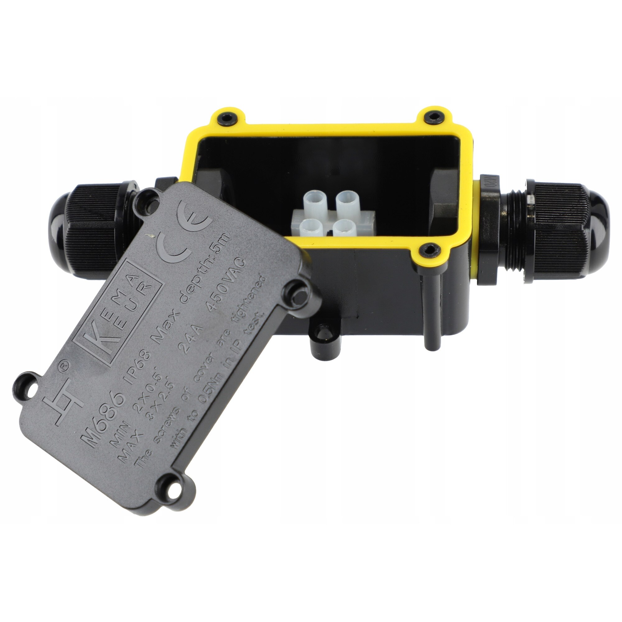 Cutie de cablu ermetica cu presetupe, 2x IP68, conector ermetic ...
