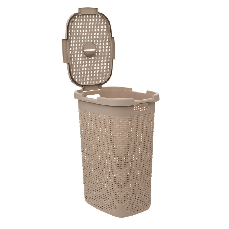 Cos rufe Flexible, Bej, plastic, 60 litri, 35, 2 x 45 x H 65, 8 cm ...