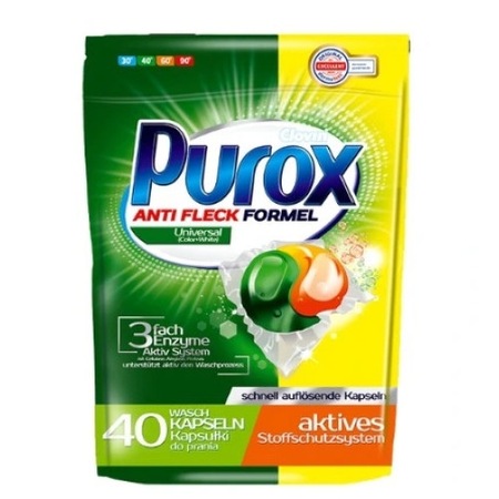 Detergent rufe, Purox, capsule universale, set 40 bucti - eMAG.ro