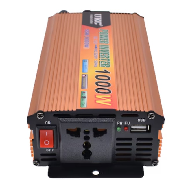 Invertor de tensiune, UKC, 12V – 220V, putere 1000W, Conectare la bricheta sau la baterie auto ...