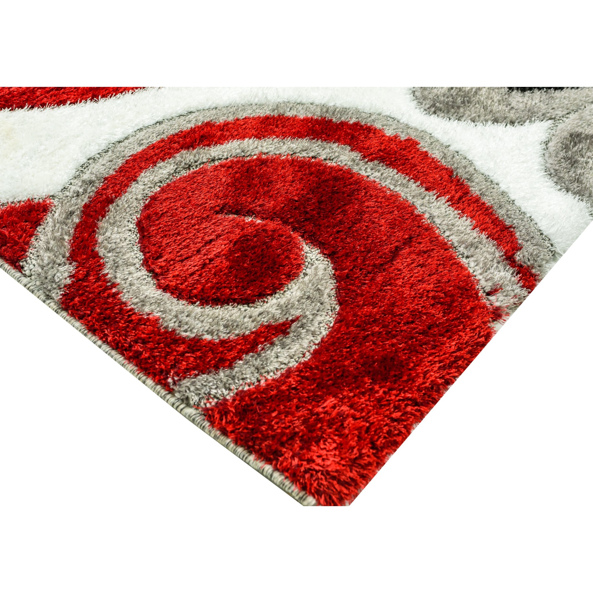 Covor Rio Lux Floral Rosu-Gri, 80x150 cm, Dreptunghi, 2800 g/mp, Matase ...