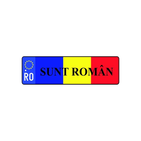 Placuta auto haioasa SUNT ROMAN, PVC, 51x11 cm - eMAG.ro