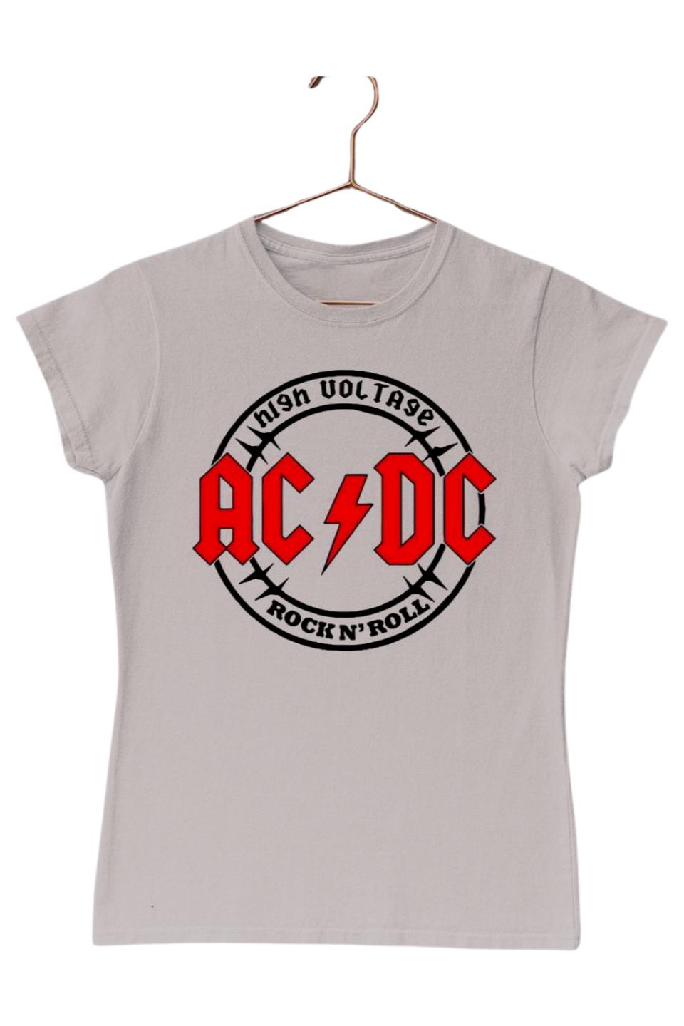 Tricou pentru femei AC/DC negru de inalta tensiune, gri, 2XL - eMAG.ro
