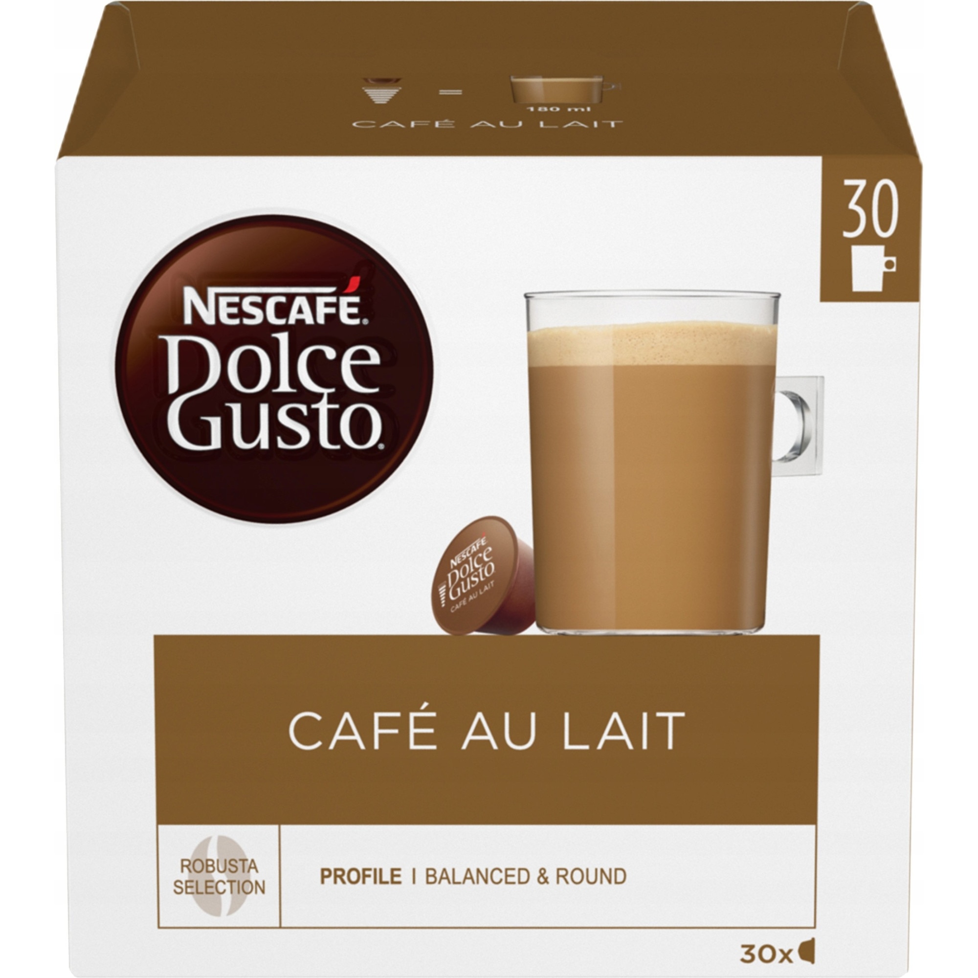 Cafea, DOLCE GUSTO, 30 capsule, 300g, Cu lapte - eMAG.ro
