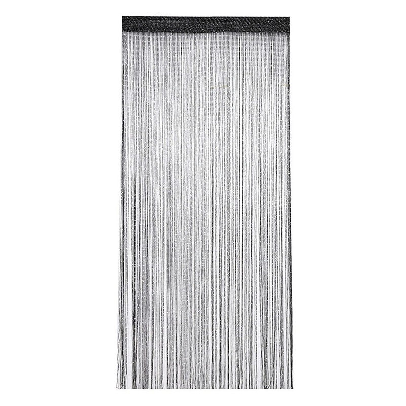 Perdea de ata, franjuri, Negru, 100x200cm - eMAG.ro