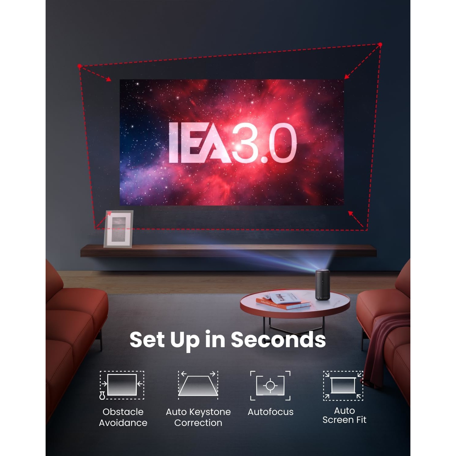 Proiector video portabil Anker Nebula Capsule 3, 1080p, 200 ANSI-Lumen ...