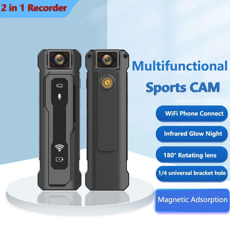 Мини преносима видеокамера и записващо устройство, IMODIX, Wi-Fi, 1080p ...