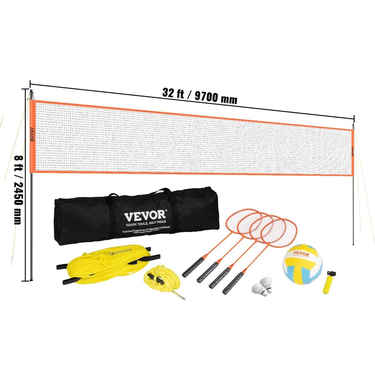Set fileu portabil pentru tenis si badminton Vevor 970 x 3.2 x 245 cm ...