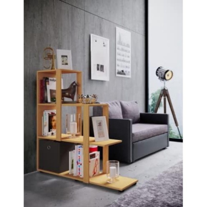 Raft tip scara cu functie de separator de camera, 6 compartimente, MDF ...