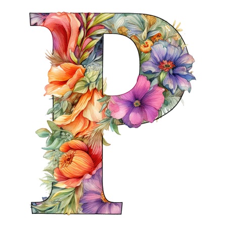 Sticker cu litera "P", ilustratie, pentru copii, scoala, elev, abecedar ...