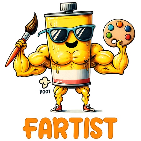 Sticker cu mesajul "Fartist", profesie, ilustratie, munca, dedicare ...