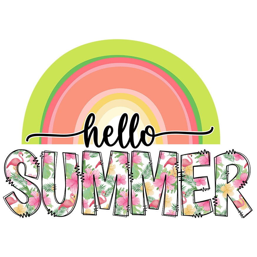 Sticker cu mesajul "Hello, Summer", vara, vacanta, relaxare, concediu ...
