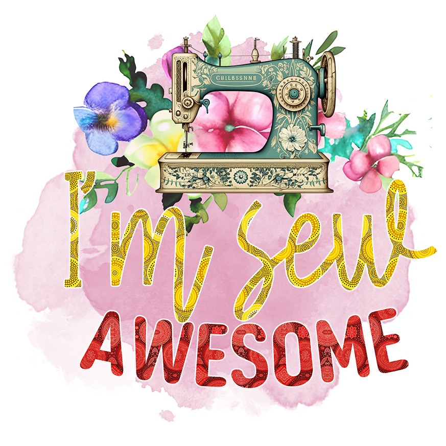 Sticker cu mesajul "I'm sew awesome", profesie, ilustratie, munca ...