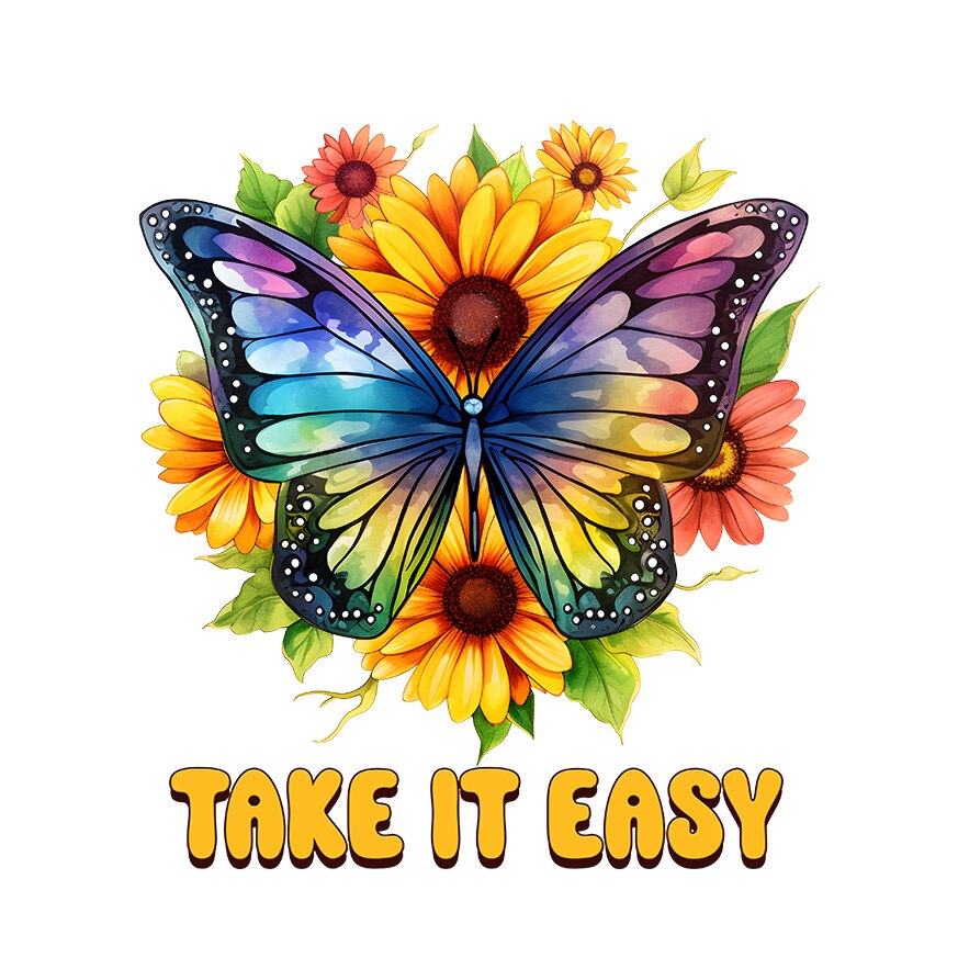 "Take it easy" feliratú matrica, hippi stílus, kultúra, illusztráció ...