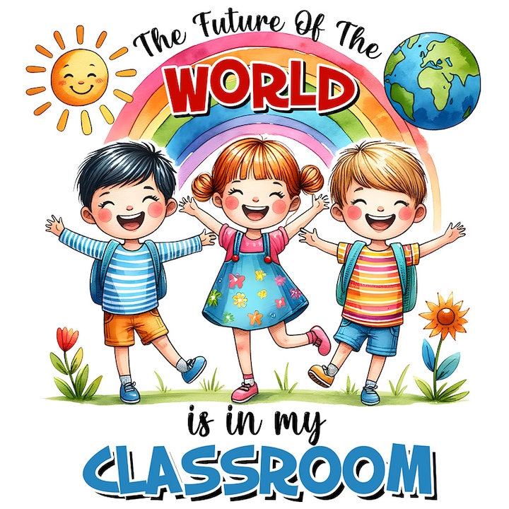 Sticker cu mesajul "The future of the world is in my classroom ...