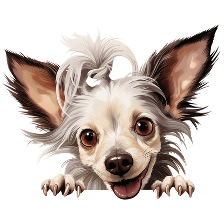 Sticker cu o catelusa cu mot, ilustratie, gheare, jucausa, animalut de ...