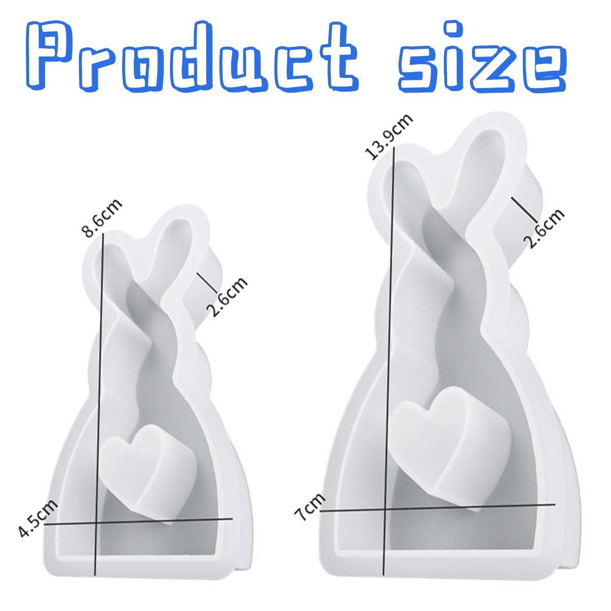 Set 2 forme pentru lumanari, Silicon, Model Iepuras de Paste, 13.9x7x2 ...