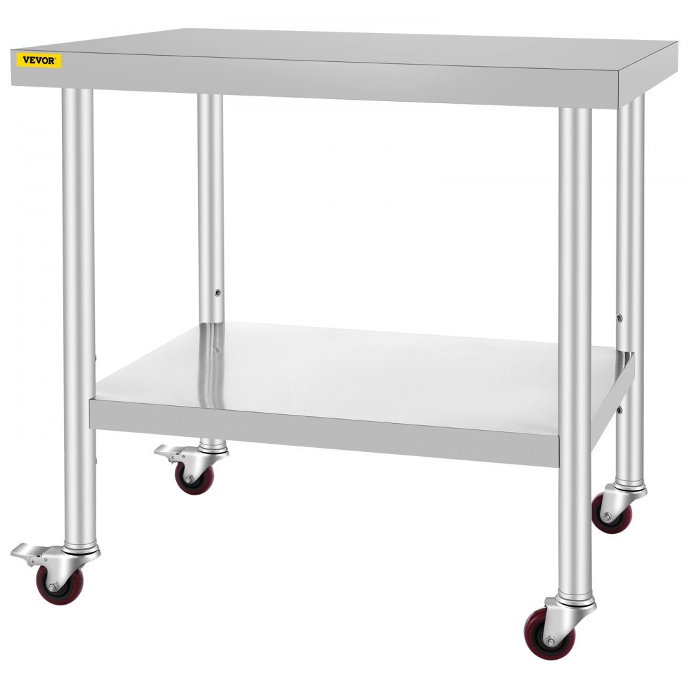 Masa Metalica de Lucru pentru Bucatarie, cu Roti, 91 x 76 x 88 cm ...