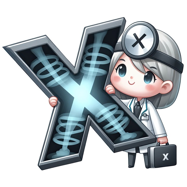 Sticker cu o femeie care se ocupa cu efectuarea radiografiilor, tine ...