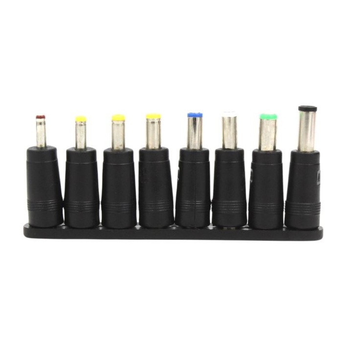 Set 8 mufe de incarcatoare pentru laptop universale, 5.5x2.5mm, negru ...