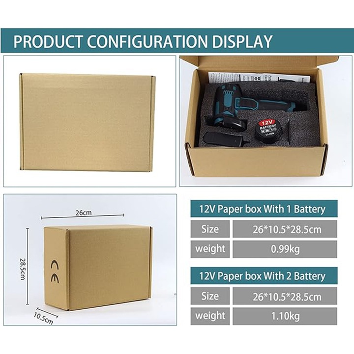 Mini polizor flex unghiular portabil 2 acumulatori 12V, 1500 mAh, 19500 ...