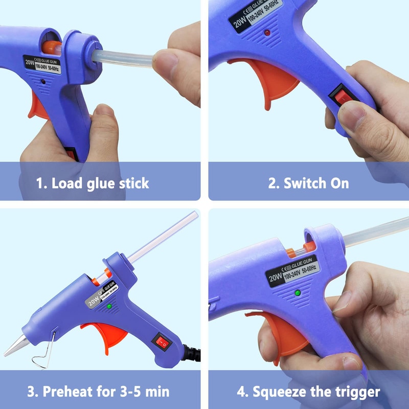 Pistol de lipit, 20 W, Albastru - eMAG.ro